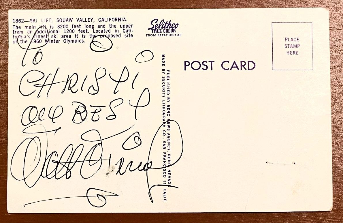 Walt Disney Autographed Postcard